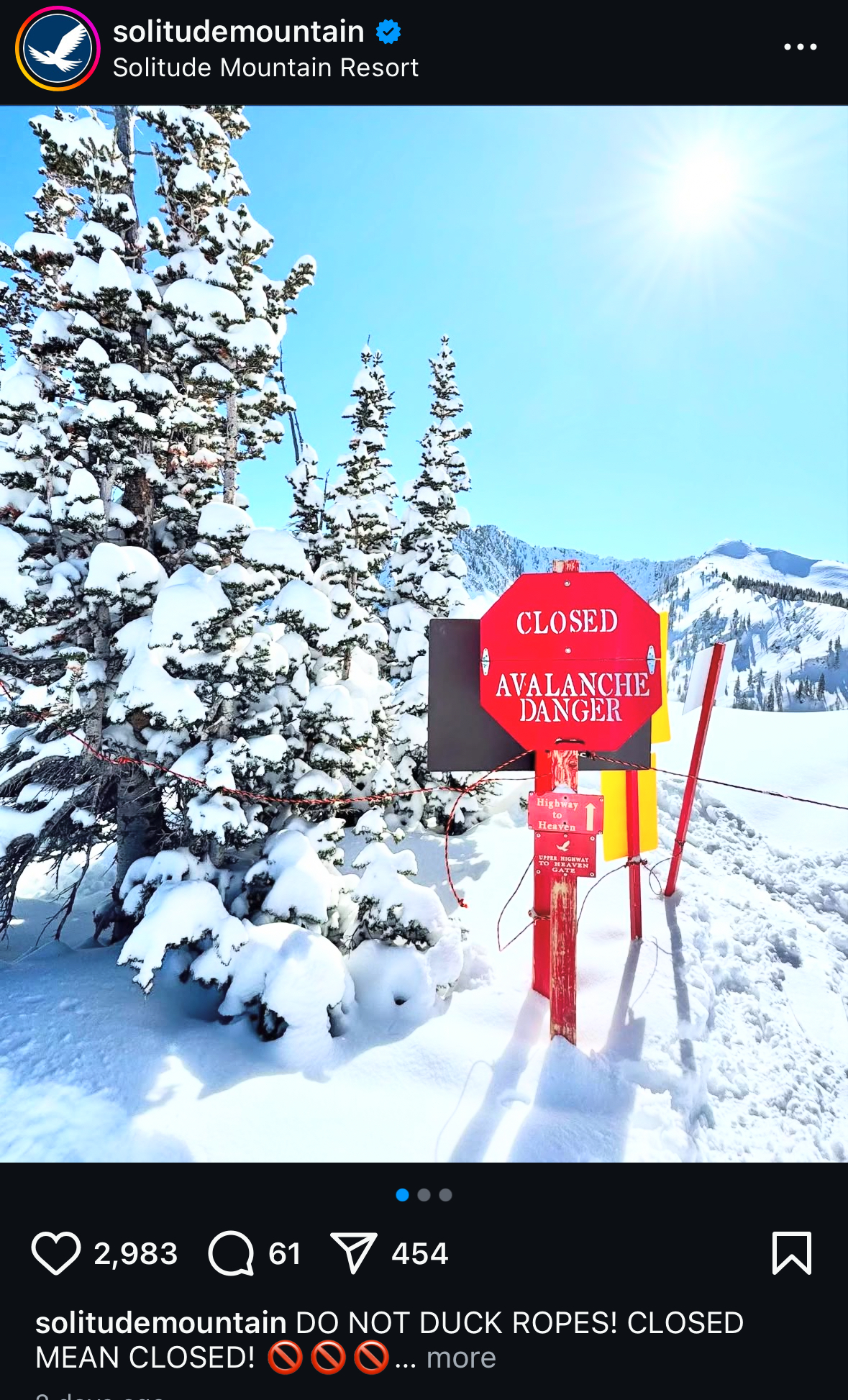 Skier Ducks Rope, Triggers Avalanche at Solitude Mountain Resort